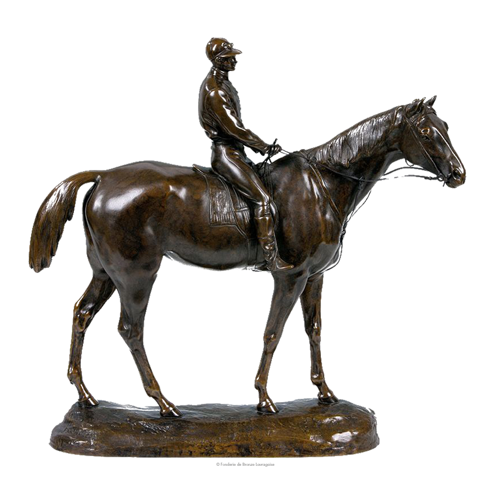 sculpture-cheval-bronze-equestre-jockey-comolera