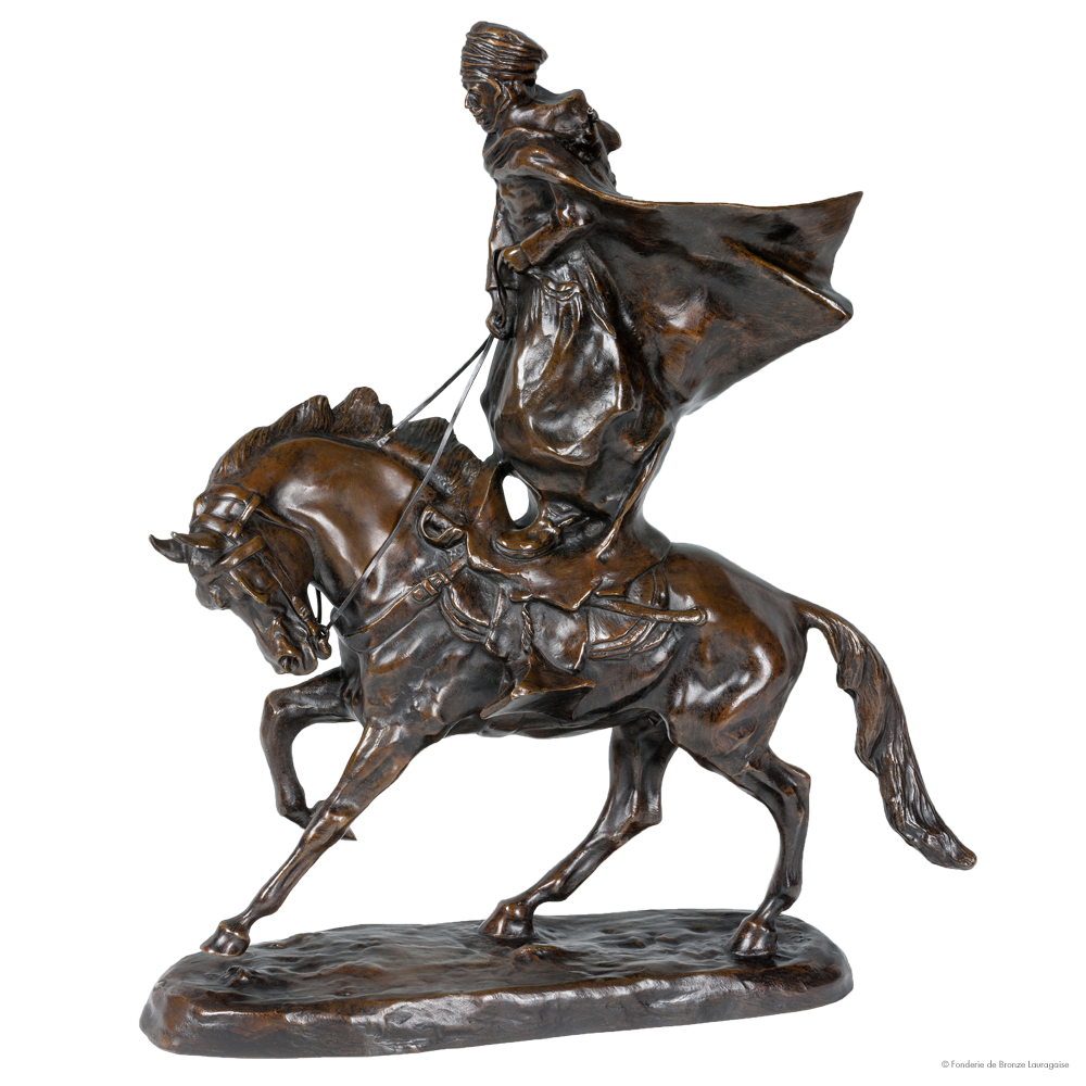 sculpture-cheval-bronze-equestre-sphahi-gaston-d-illiers